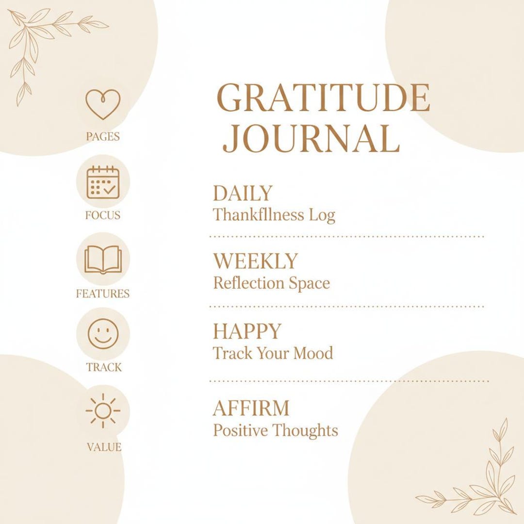 Daily Gratitude Journal Printable | Mindfulness, Positivity Log (A4 PDF ...