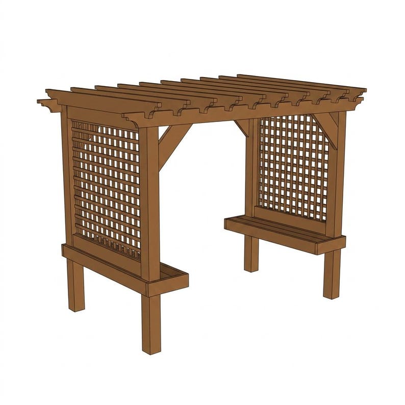 DIY Pergola Plan | Enclosed Outdoor Room, 6x6 Posts, Lattice Sides ...