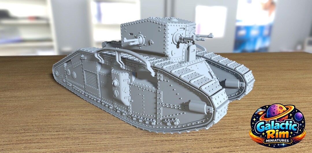 WW1 Medium Mark B "whippet" Tank 3D Printed Miniature (28mm, 32mm Scale ...