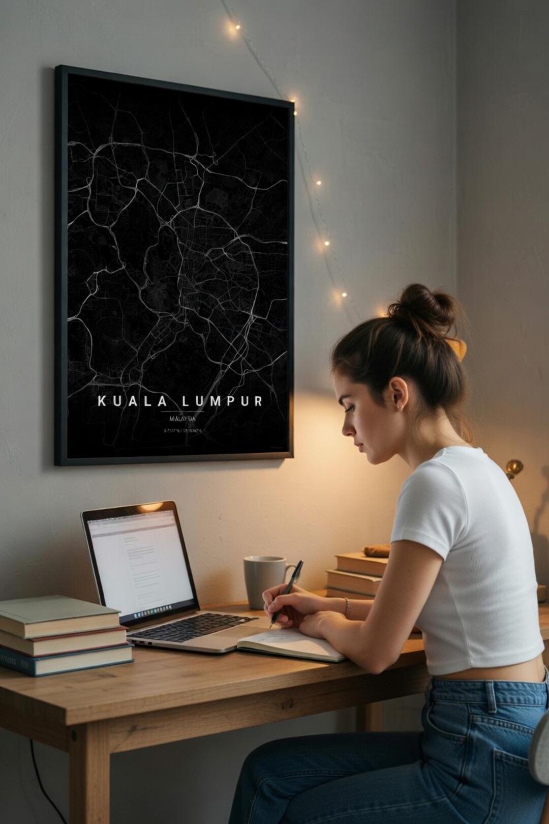 Kuala Lumpur Map Poster | City Map Art Print | Malaysia - Etsy