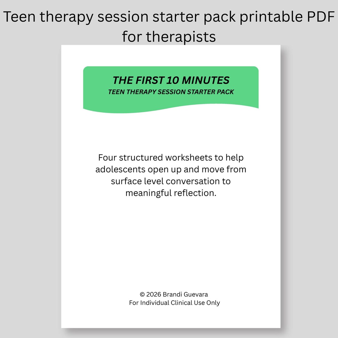 Teen Therapy Worksheets | Session Starters, Counselor Resource (PDF) - Etsy