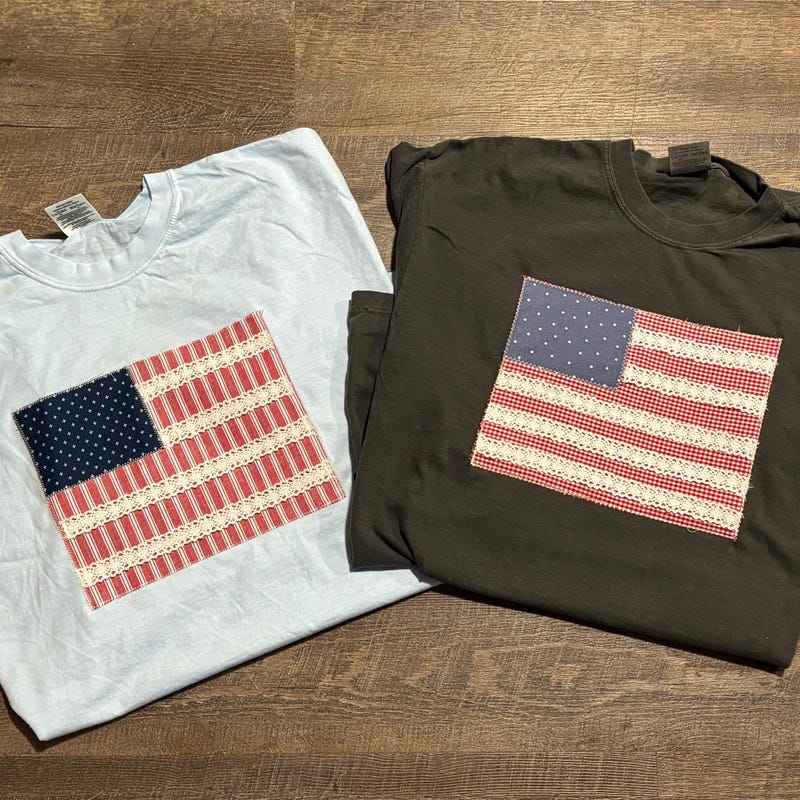 Flag Applique Tshirt - Etsy