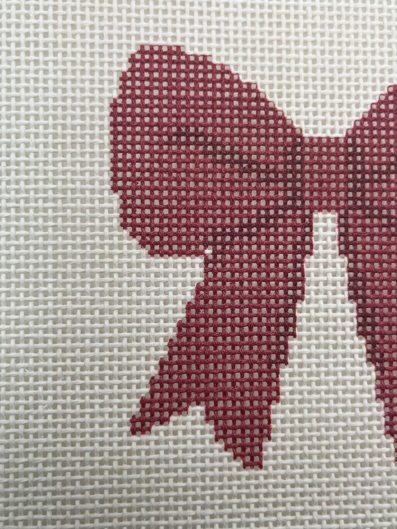 Red Simple Bow - 13 Mesh - 8 X 8 - Needlepoint Canvas - Etsy