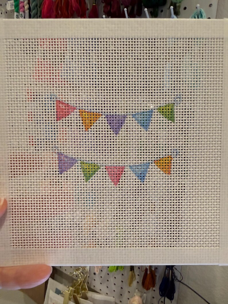 Happy Birthday Banner - 13 Mesh - 7 X 7 - Needlepoint Canvas - Etsy