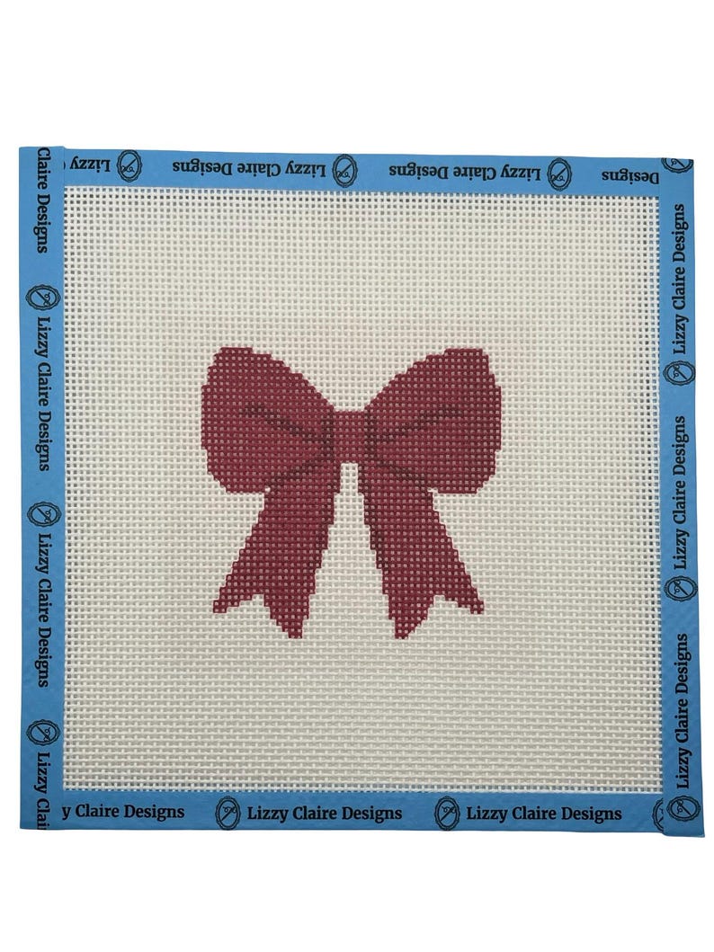 Red Simple Bow - 13 Mesh - 8 X 8 - Needlepoint Canvas - Etsy