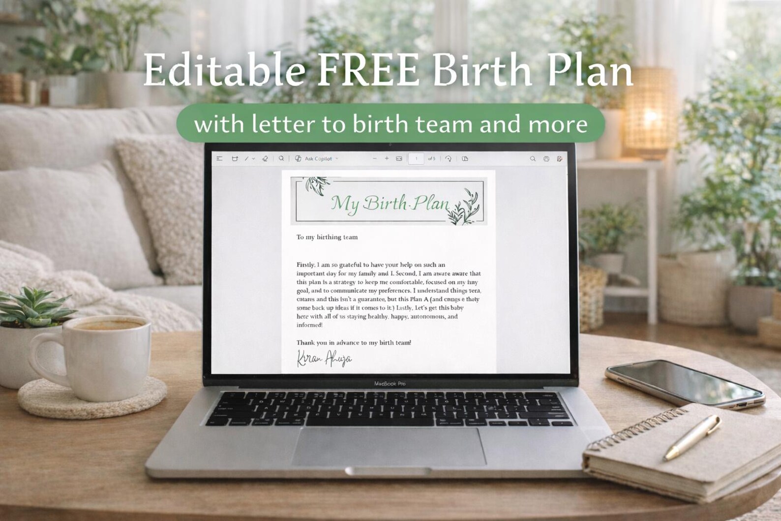 Birth Plan Template | Birth Plan Template Editable Free | Birth Plan ...
