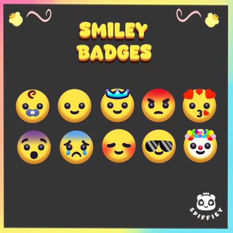 Smiley Emoji Twitch Badges - Etsy