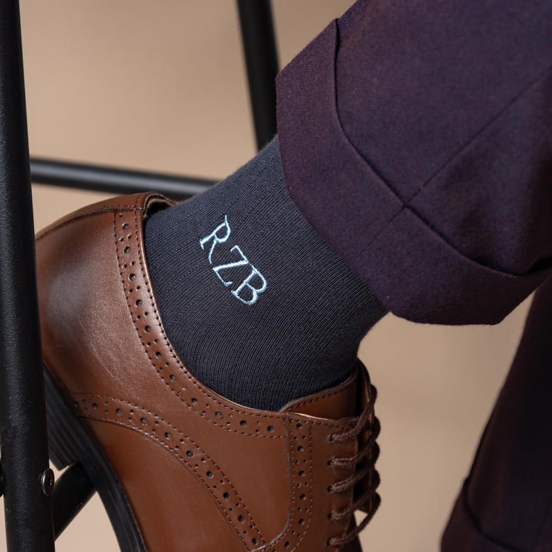 Groomsmen Socks Personalized, Initials Embroidered Socks for Groomsman ...