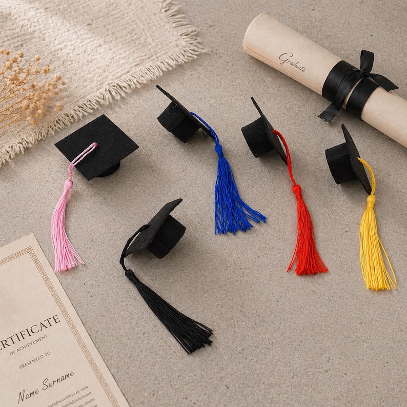 Graduation Champagne Bottle Topper & Table Decor, Set of 10/50 Mini ...
