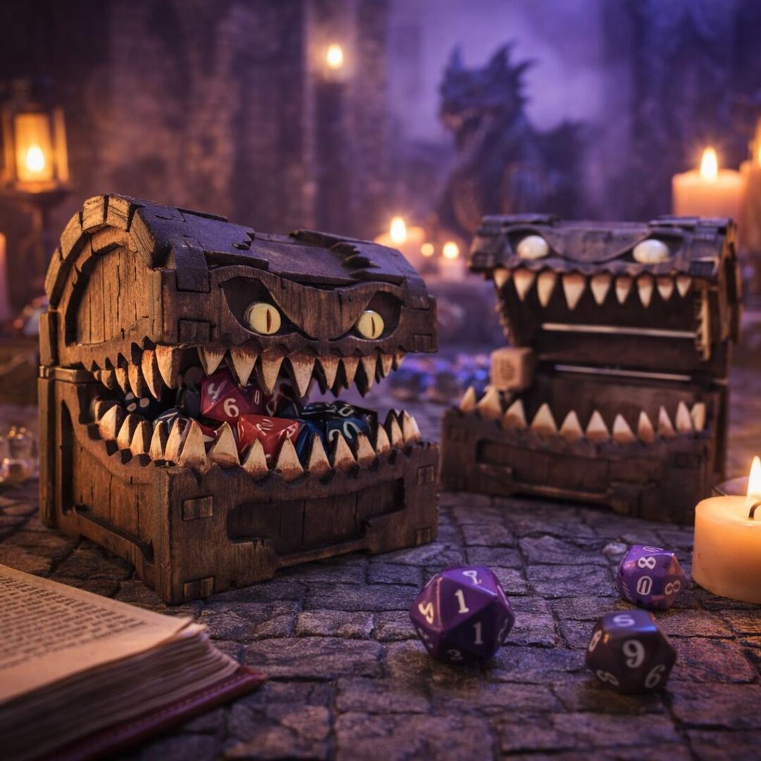 Mimic Dice Box – Treasure Chest Dice Storage for DND Players - Etsy UK