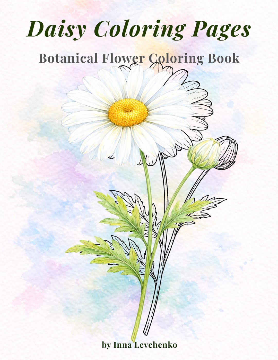 Daisy Coloring Pages Printable PDF, 8 Flower Coloring Sheets, Botanical ...