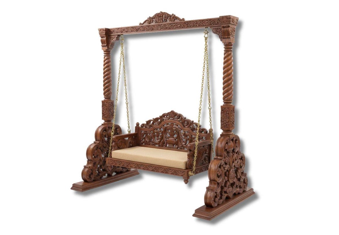 Antique Wooden Jhula Swing | Handmade Indian Carved Swing | Garden ...