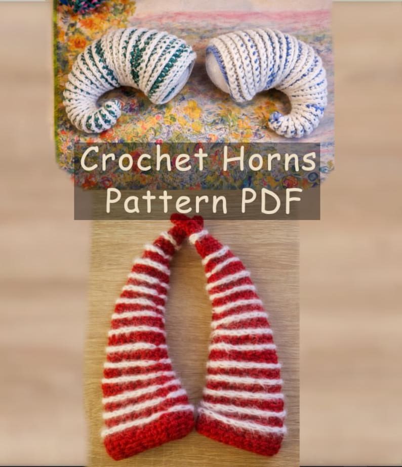 Crochet Horns Pattern PDF – Devil Horns & Ram Horns Tutorial – Fantasy ...