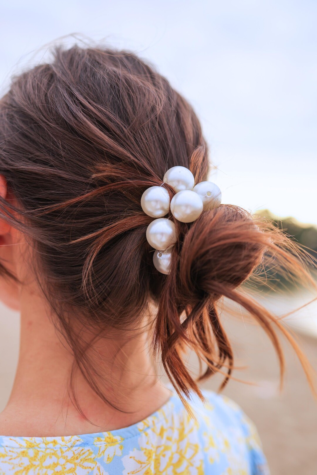 Large Pearl Ponytail Holder, Bridal Hair Tie, Elegant Wedding Hair ...