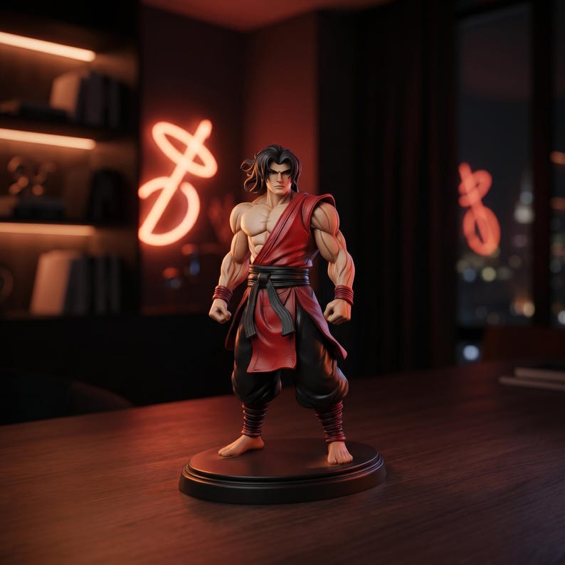 Dragon Flame Champion 3D Model | Martial Arts Warrior STL File (digital ...