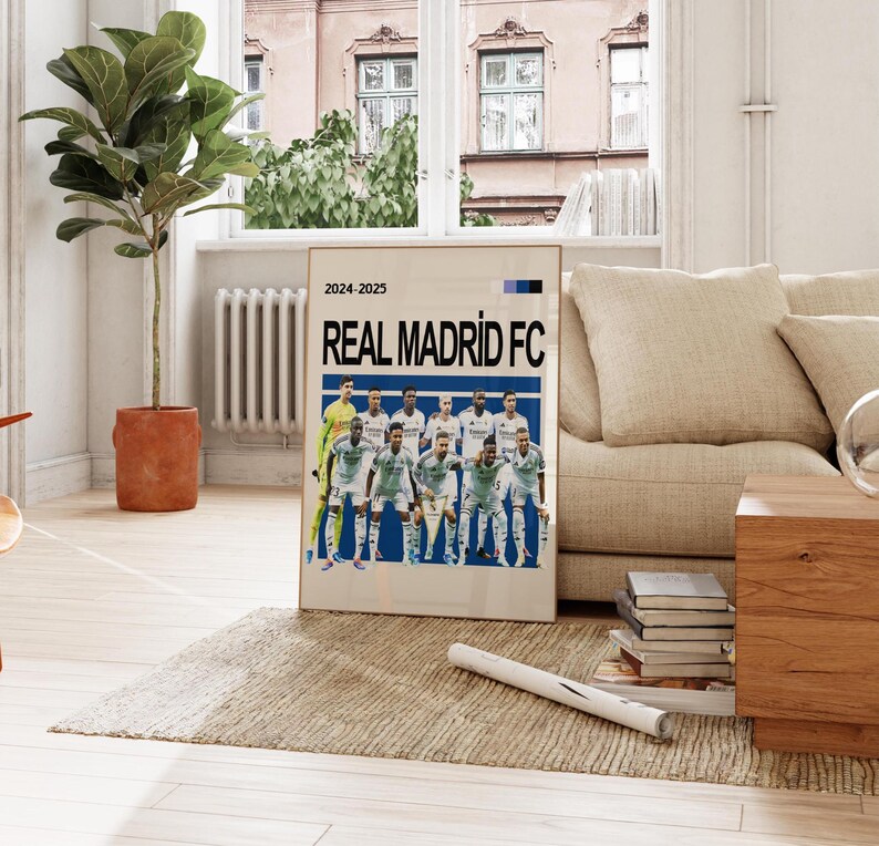Real Madrid FC Poster, Soccer Team 2024 2025 Wall Art (digital Download ...