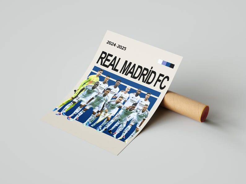 Real Madrid FC Poster, Soccer Team 2024 2025 Wall Art (digital Download ...