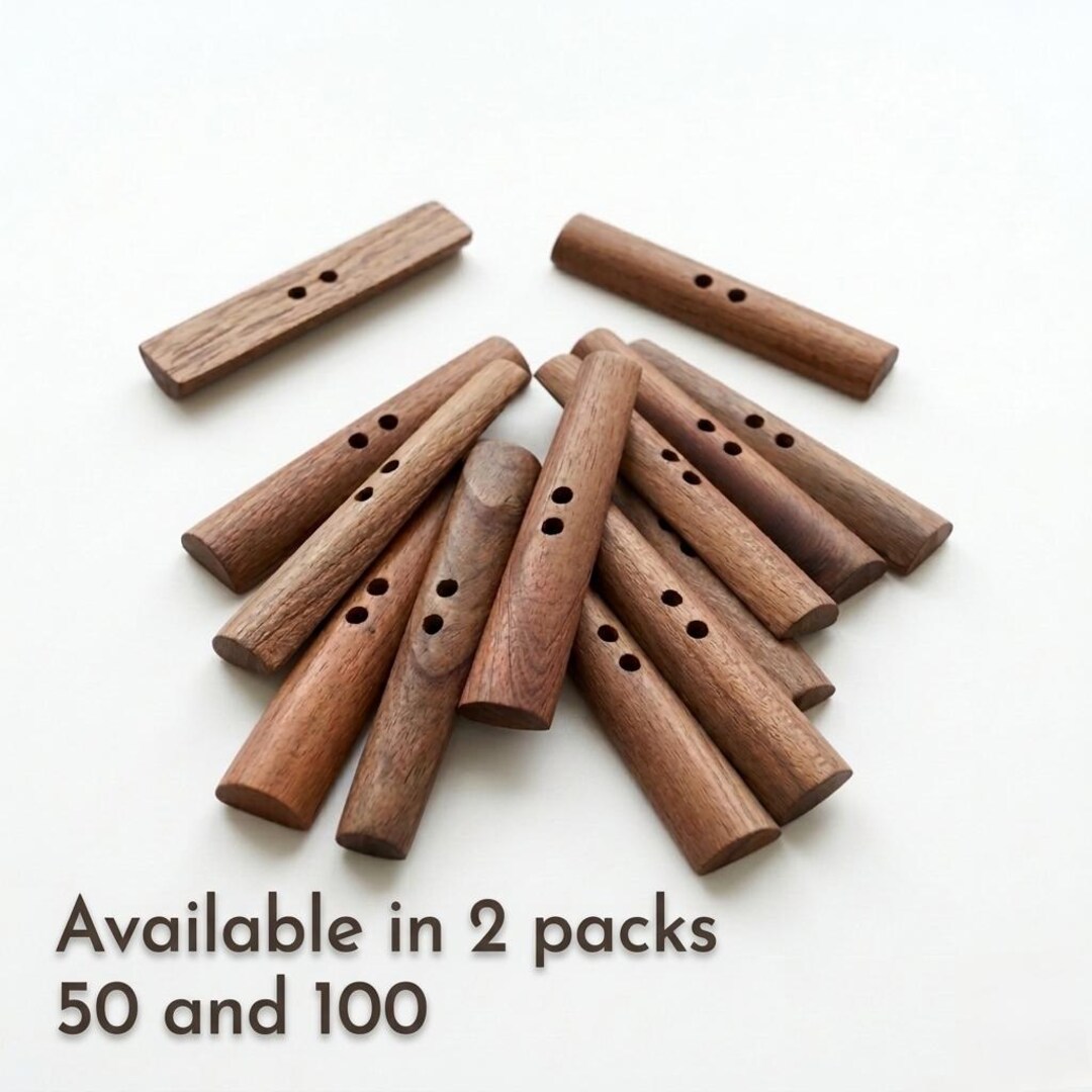 Natural Wood Stick Toggle Buttons – Sewing Craft Supplies (pack of 100 ...