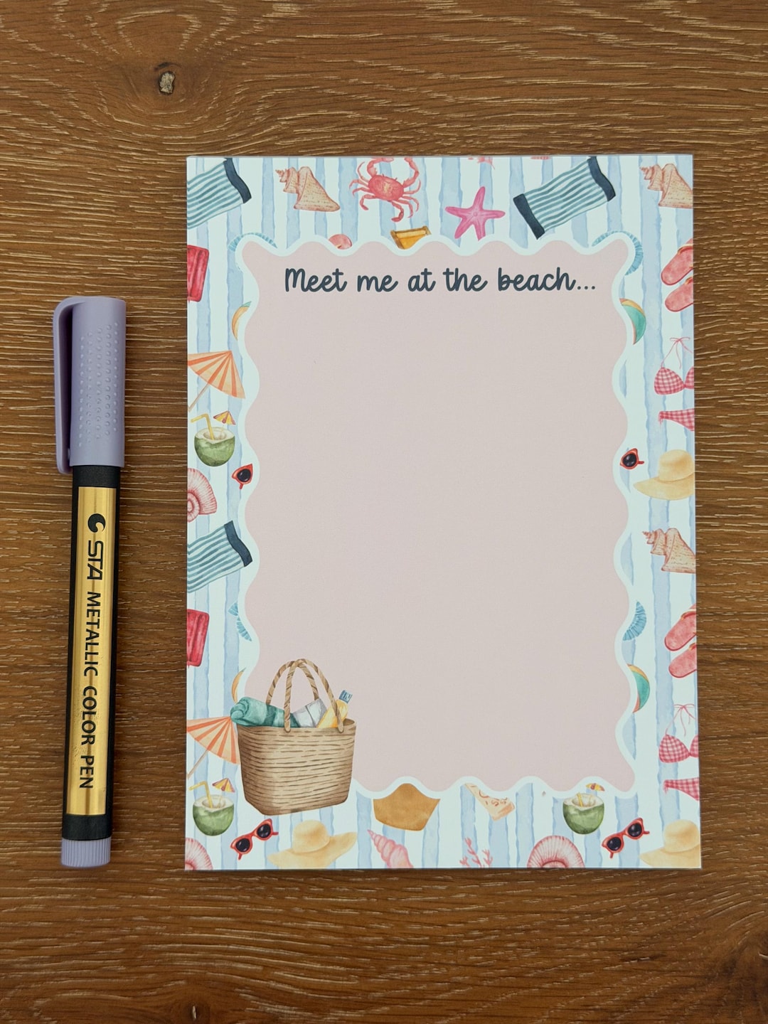 Coastal Beach Notepad 5x7: Summer Stationery, Ocean Theme List Pad - Etsy