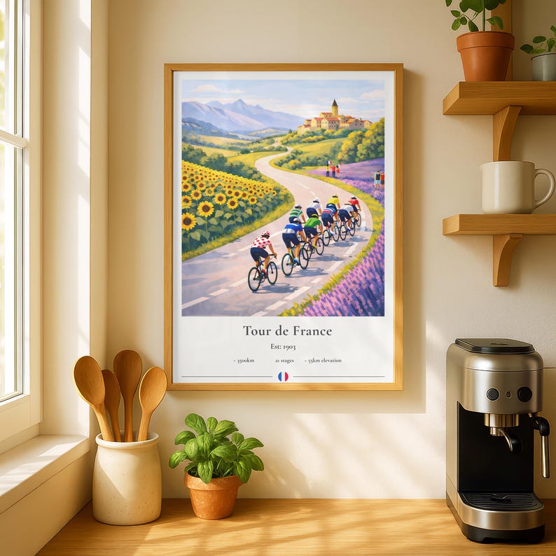 Tour De France Poster – Cycling Wall Art Print | Minimalist Travel ...