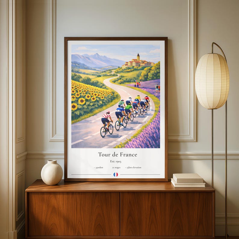 Tour De France Poster – Cycling Wall Art Print | Minimalist Travel ...