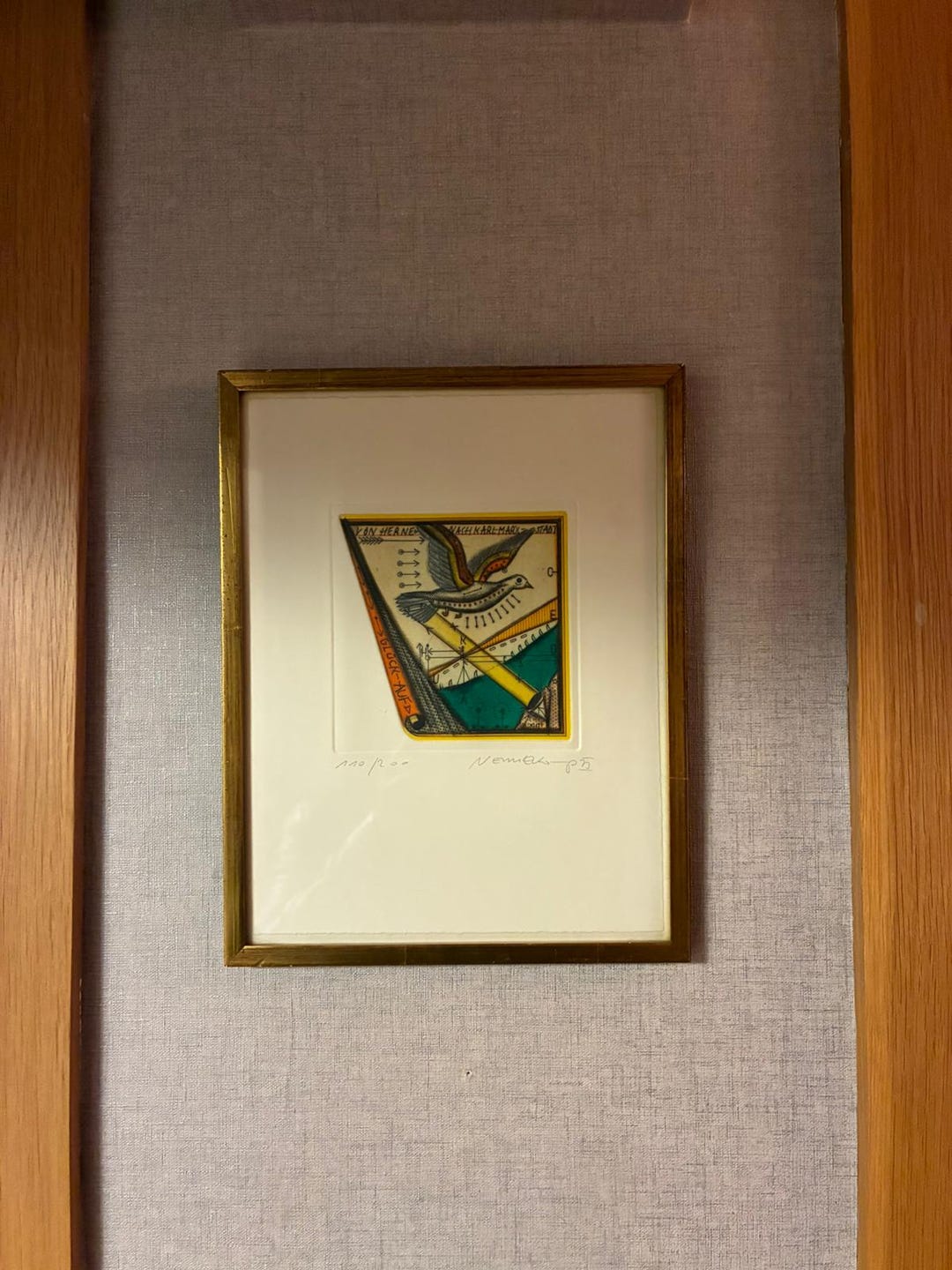 Vintage German Johannes Vennekamp Color Etching, Year 1974 Etching, Nr ...