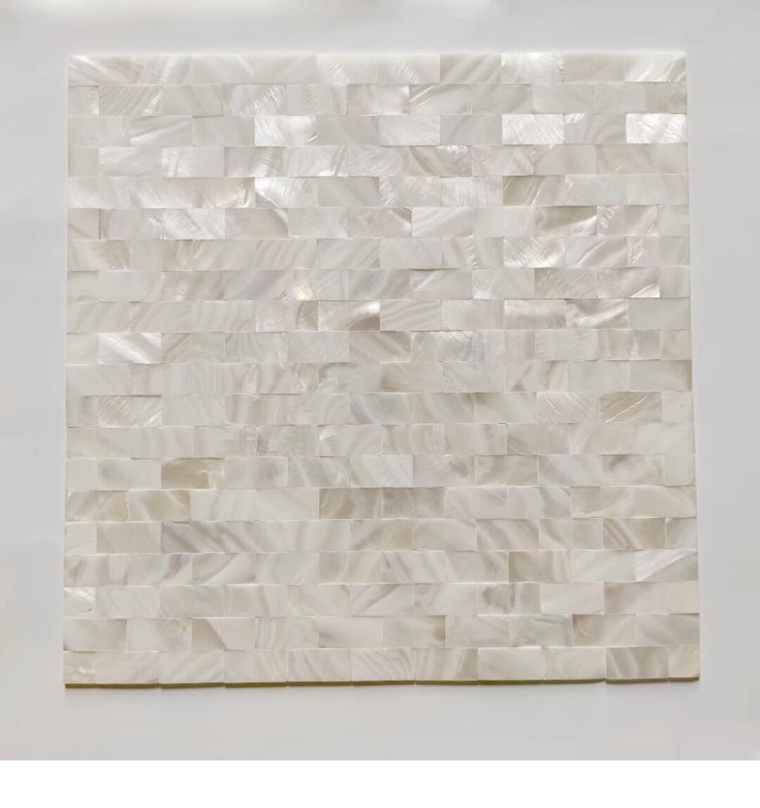 Pure White Seamless Brick Shell Tile | Quiet Luxury Mother of Pearl ...