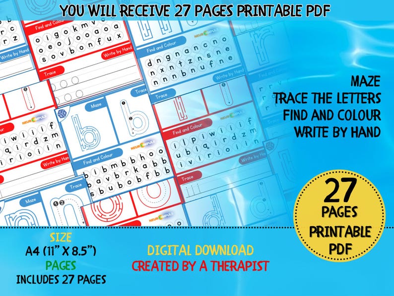 Alphabet Worksheets A-Z Printable | ABC Tracing for Kids - Etsy Canada