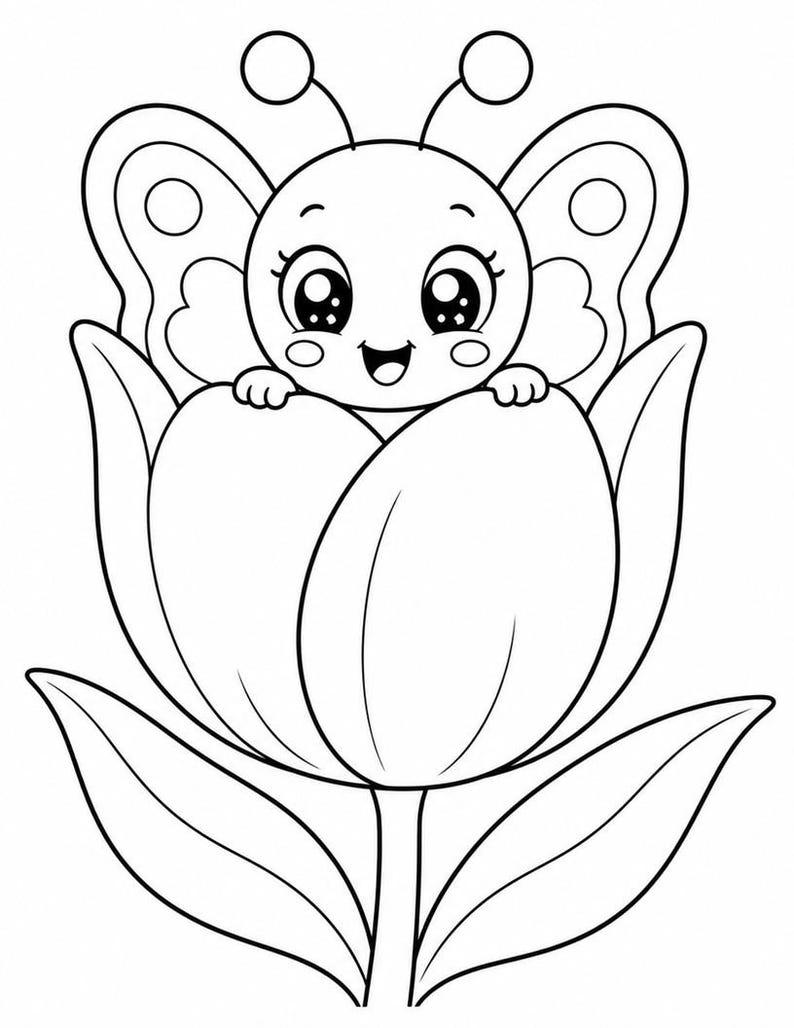 100 Butterfly Coloring Pages for Kids | Activity Book (PDF Download) - Etsy