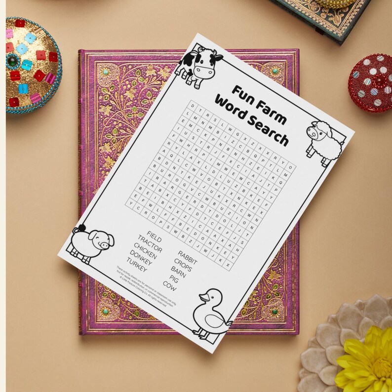 Farm Animal Word Search Printable Pack | Ages 5-9 Puzzles (PDF Download ...