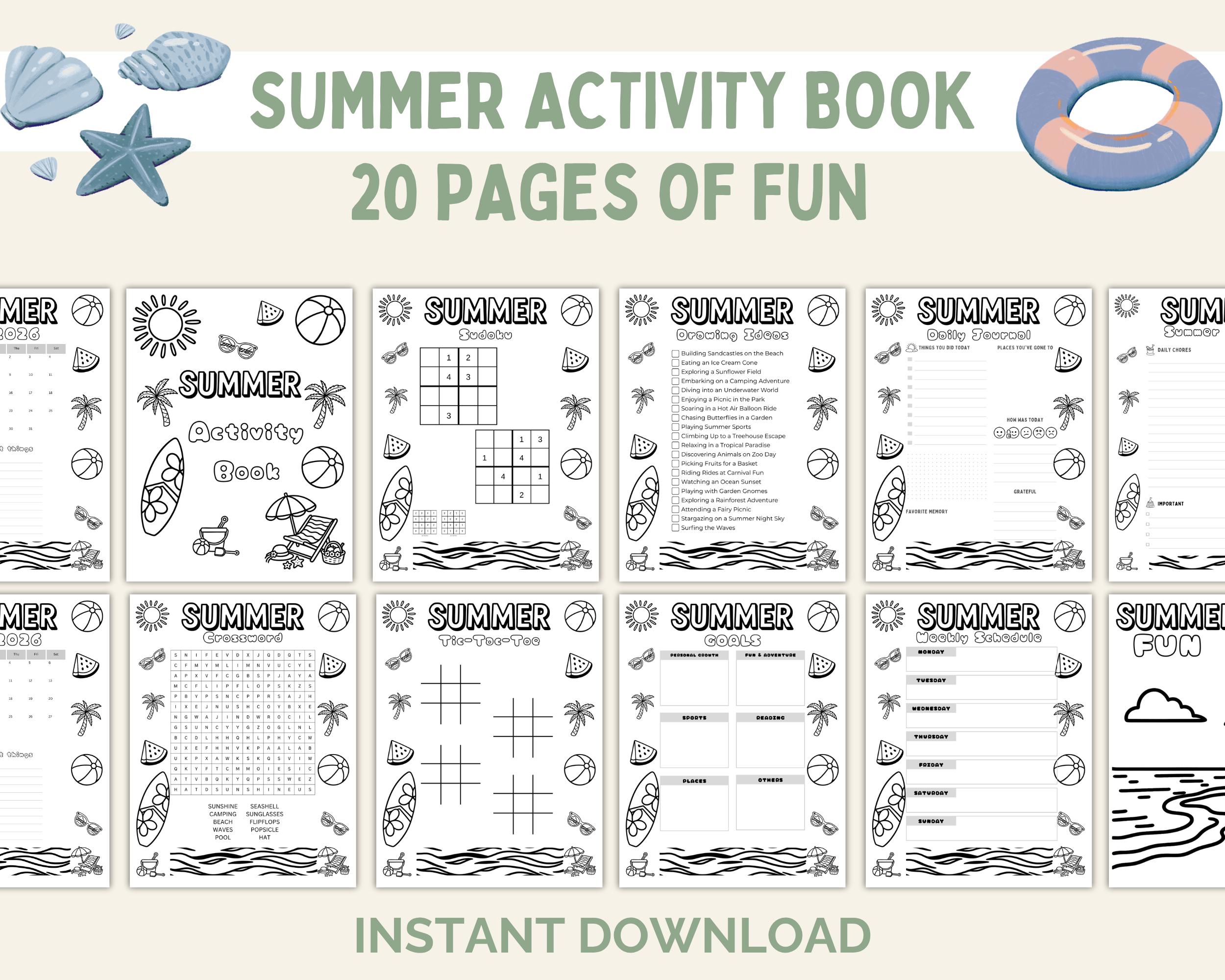 Summer Activity Packet for Kids | Printable Summer Planner, Games ...