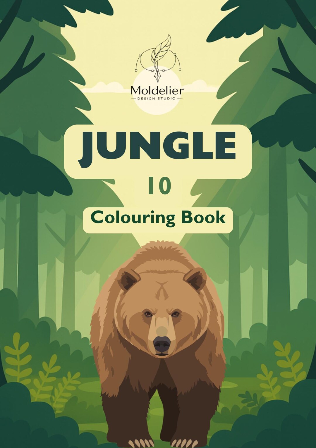 Jungle Coloring Book Printable A5 | Safari Animal Kids Activity Pages ...