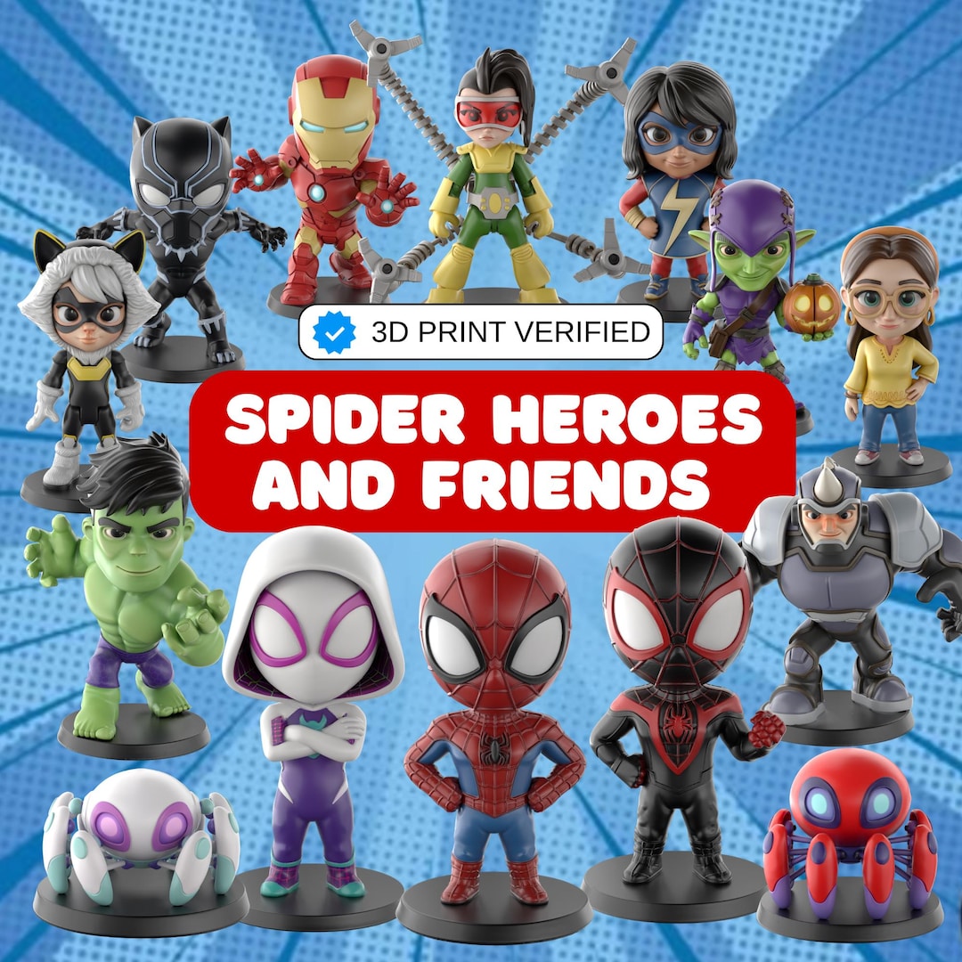 STL Files Spider Kids Cartoon Superheroes - Etsy