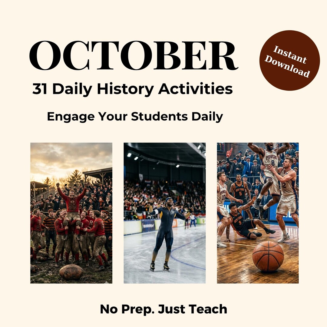 October History Bell Ringers | 31 Daily History Activities | Middle ...