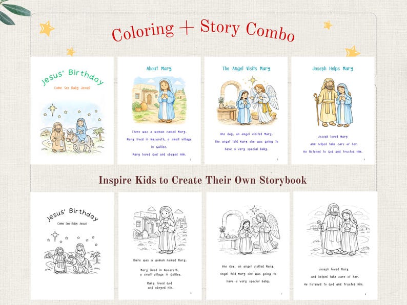 Jesus' Birthday Coloring Book – Nativity Story, Preschool Activities ...