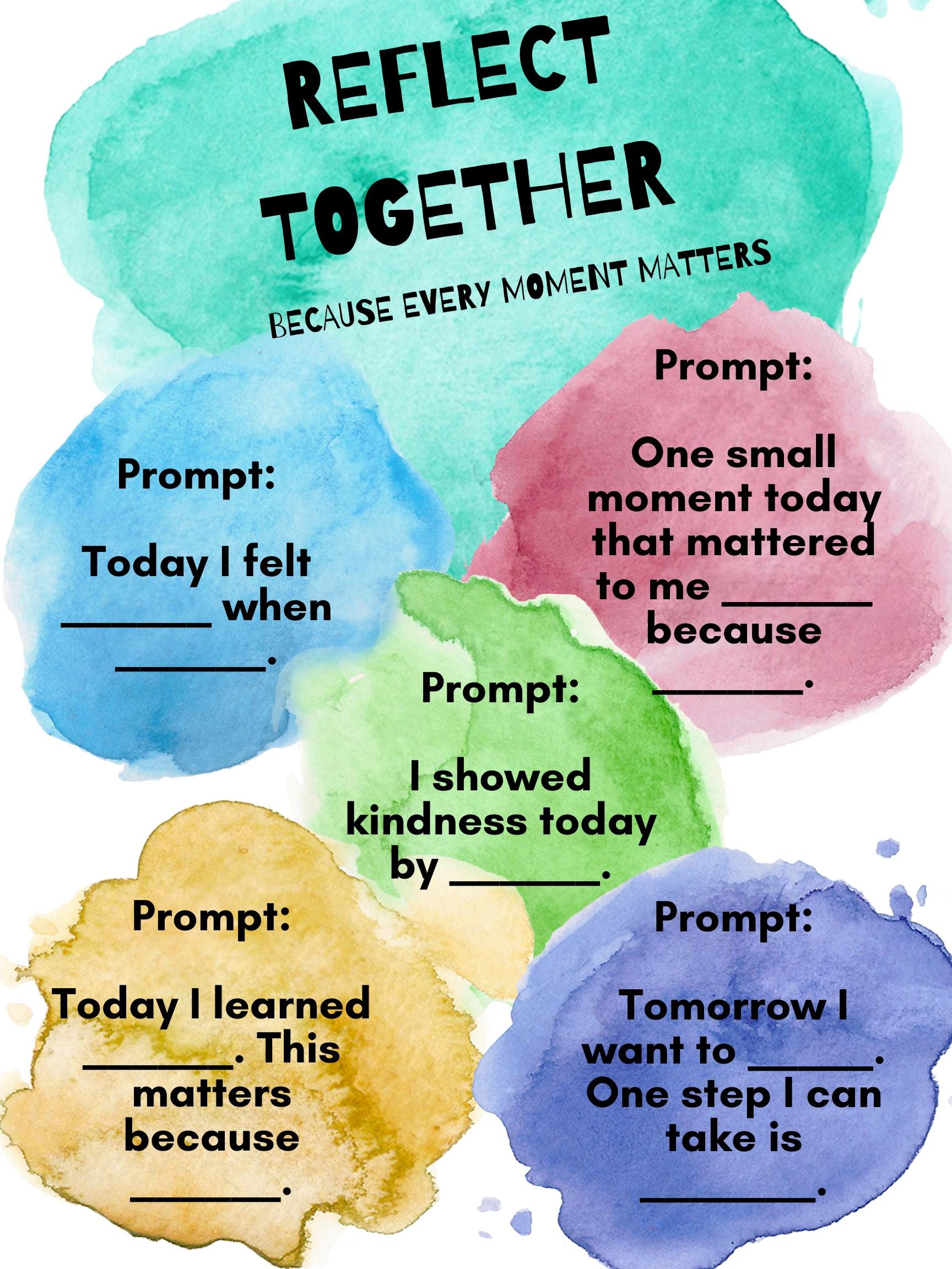 Reflect Together | Family Reflection Prompts Printable | Everyday ...