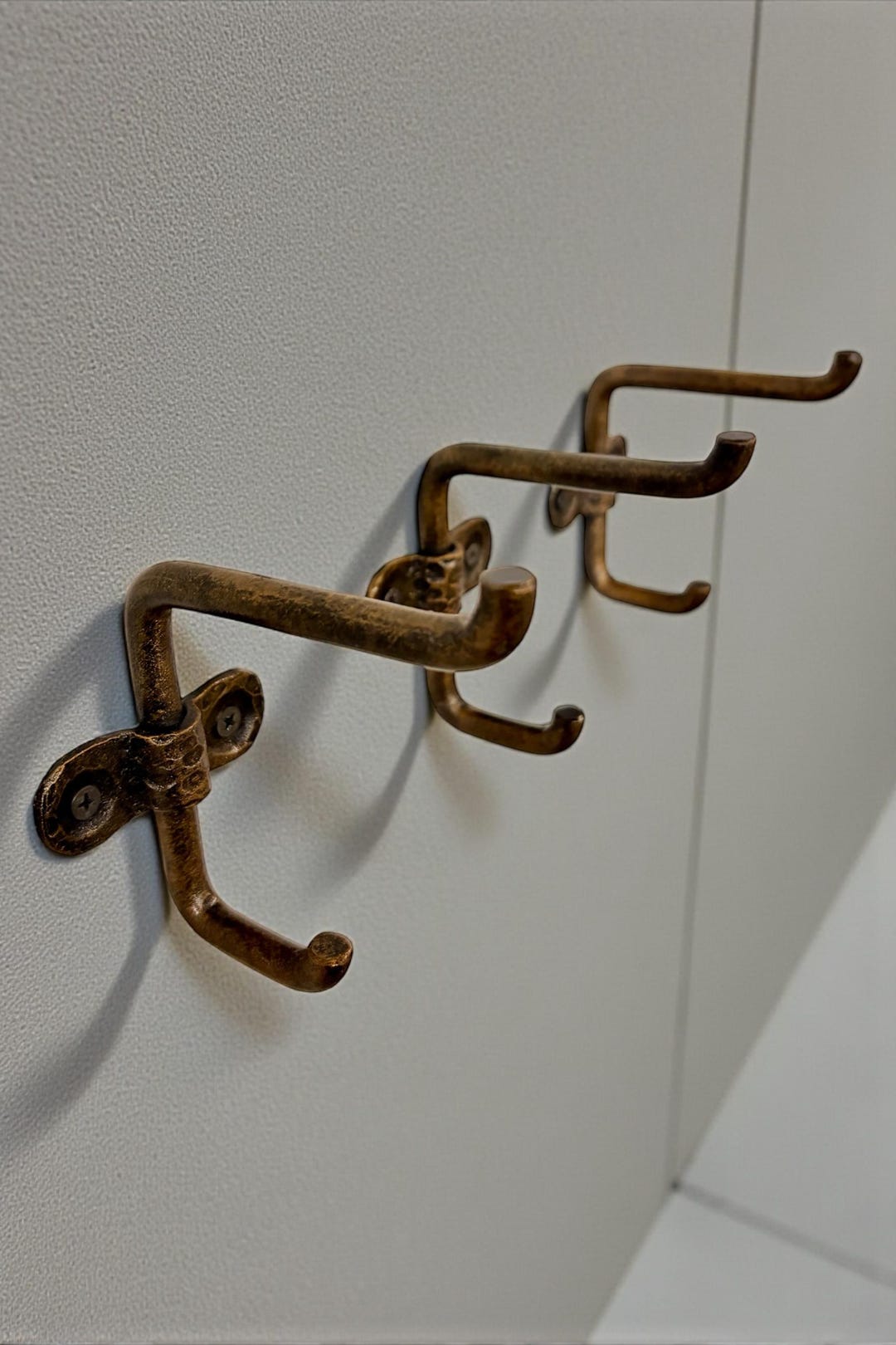 Hand Forged Steel Wall Coat Hook, Antique Style Entryway Double Hooks ...