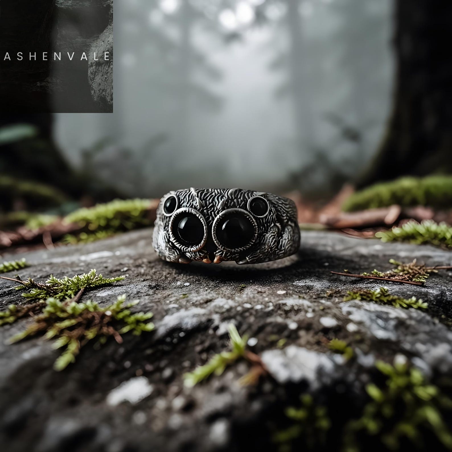 Sterling Silver Jumping Spider Ring, Black Zircon Eyes, Wildlife ...