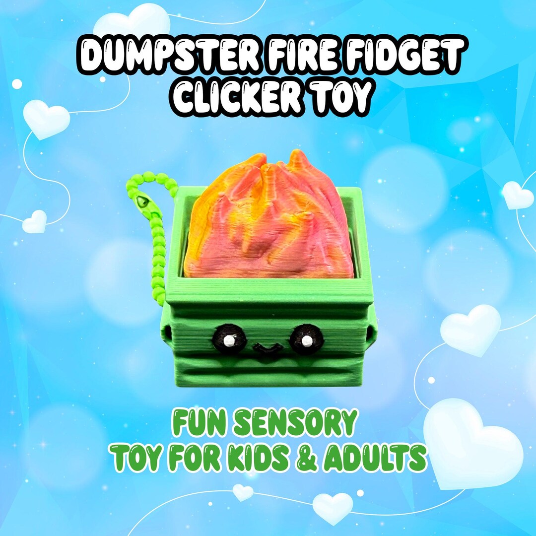 Dumpster Fire Fidget Clicker Toy – Fun and Quirky Sensory Toy for Kids ...