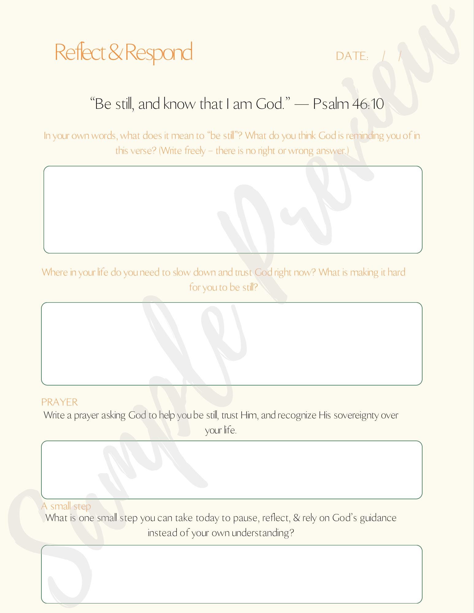 Scripture Reflection Workbook Printable Devotional PDF Guided Prayer ...