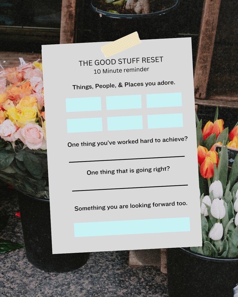 10 Minute Reset Worksheet, Mental Health Reset Printable, Nervous ...
