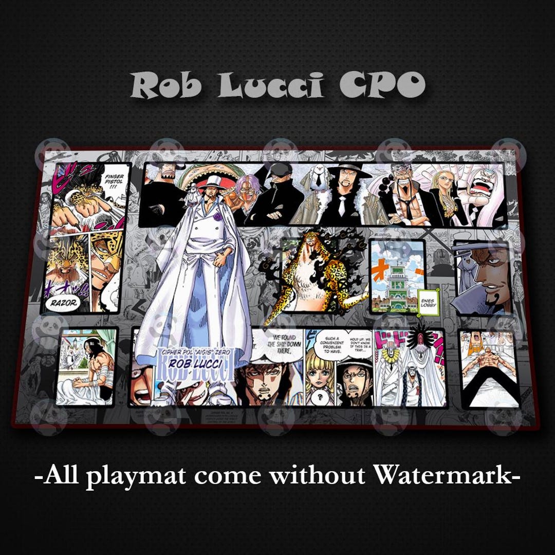 Rob Lucci CP0 Playmat | 24x14" Gaming Mat | One Piece Cipher Pol Enies ...
