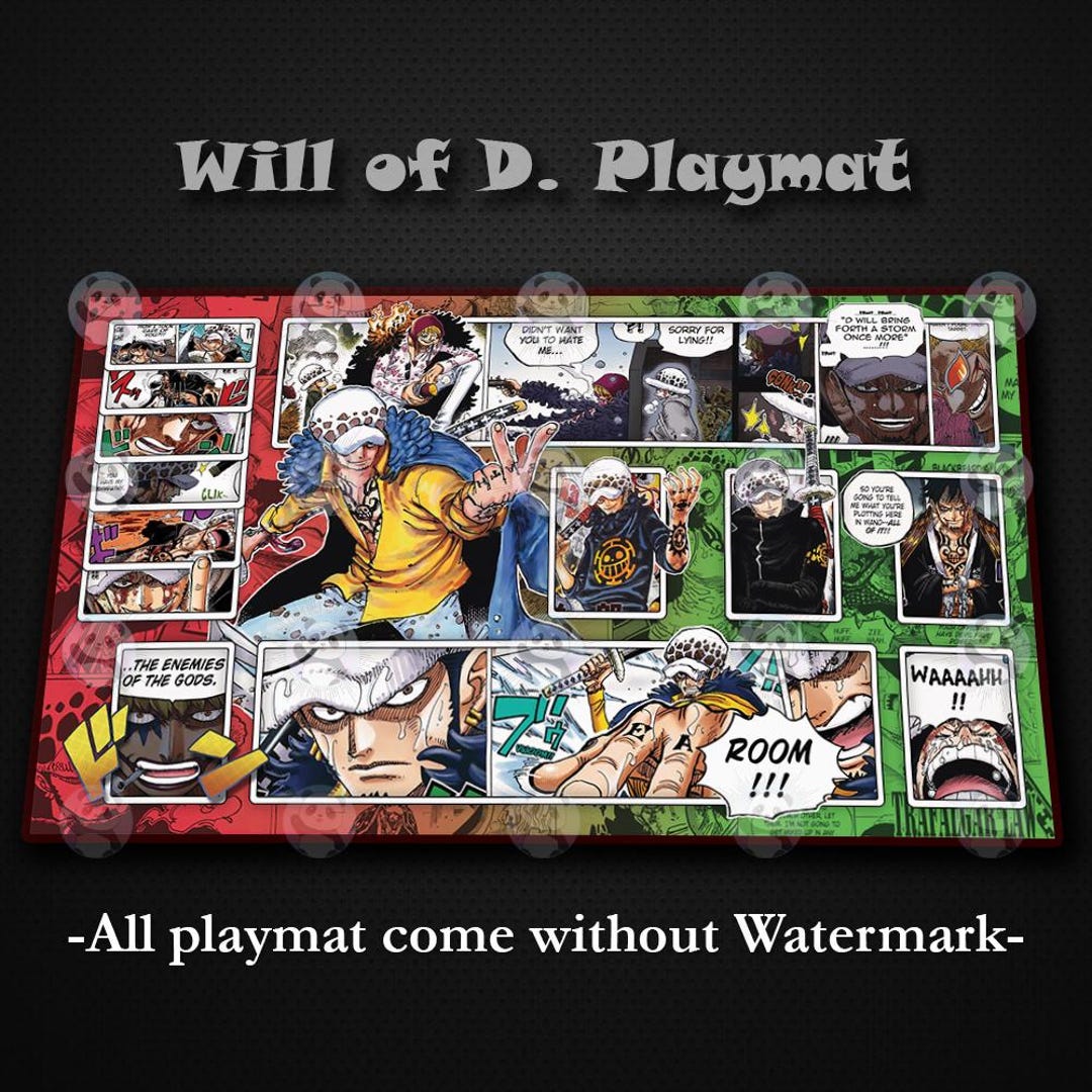 Trafalgar Law Playmat | 24x14" Gaming Mat | One Piece Will of D ...