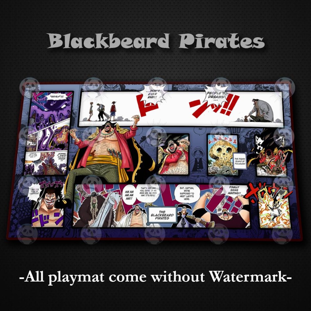 Blackbeard Pirates Playmat | 24x14" Gaming Mat | One Piece Villain TCG ...