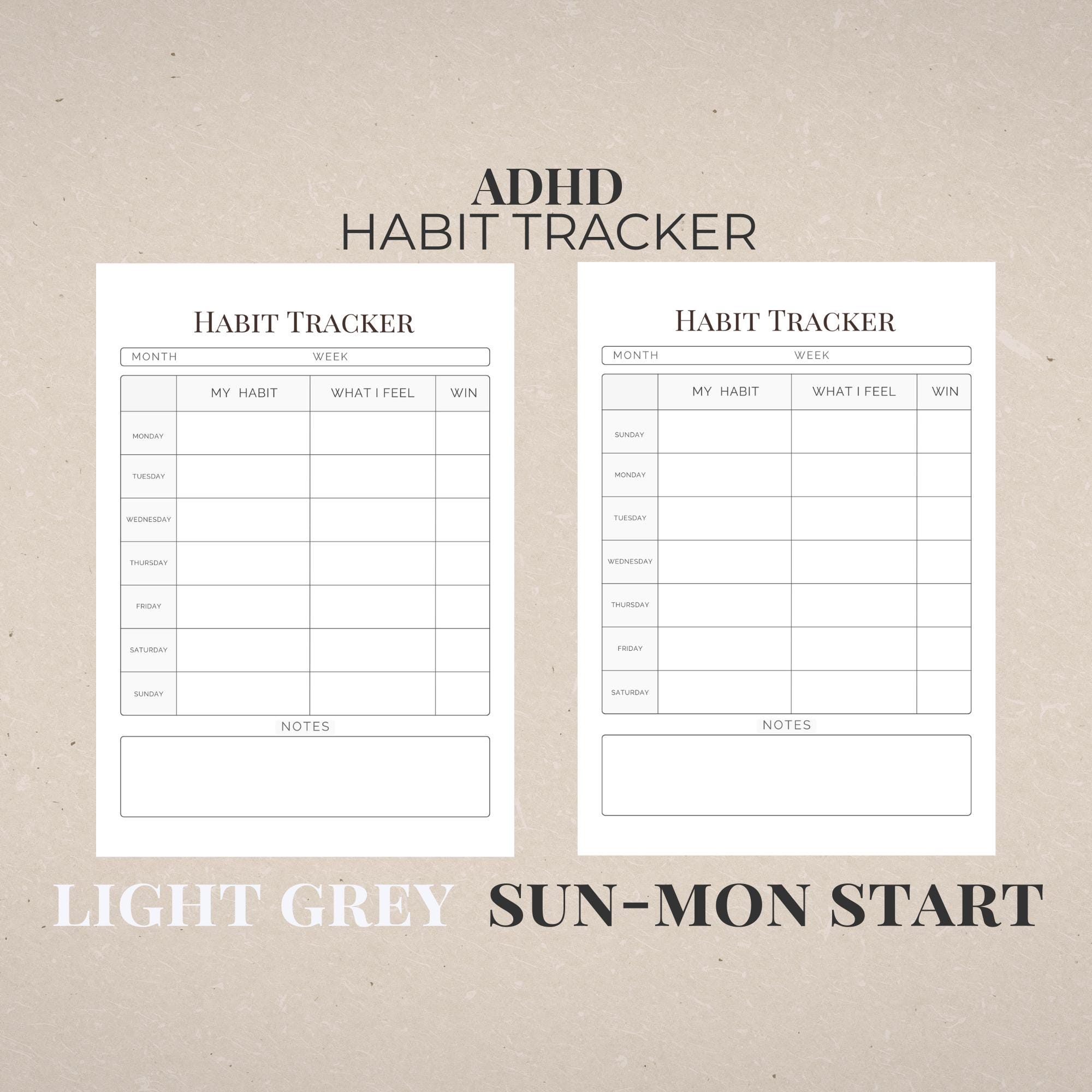 ADHD Habit Tracker Printable, Daily Habit Checklist PDF, Routine ...
