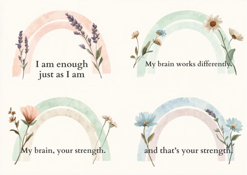 Wildflower Affirmation Cards, Printable, Mental Health & Autism ...