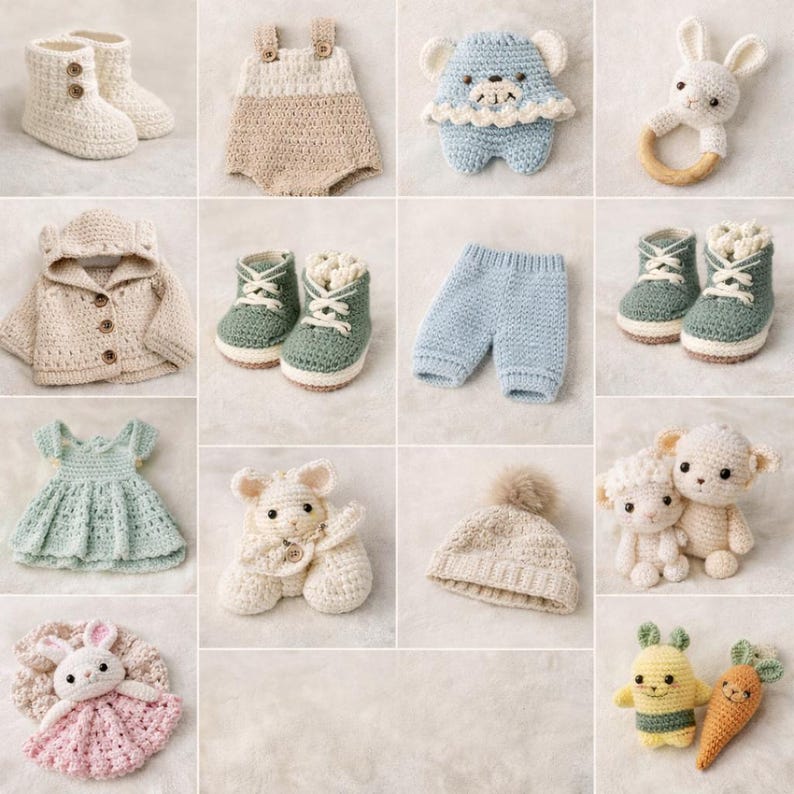70+ Baby Crochet Patterns Bundle PDF, Newborn Outfit Amigurumi Toy Hat ...