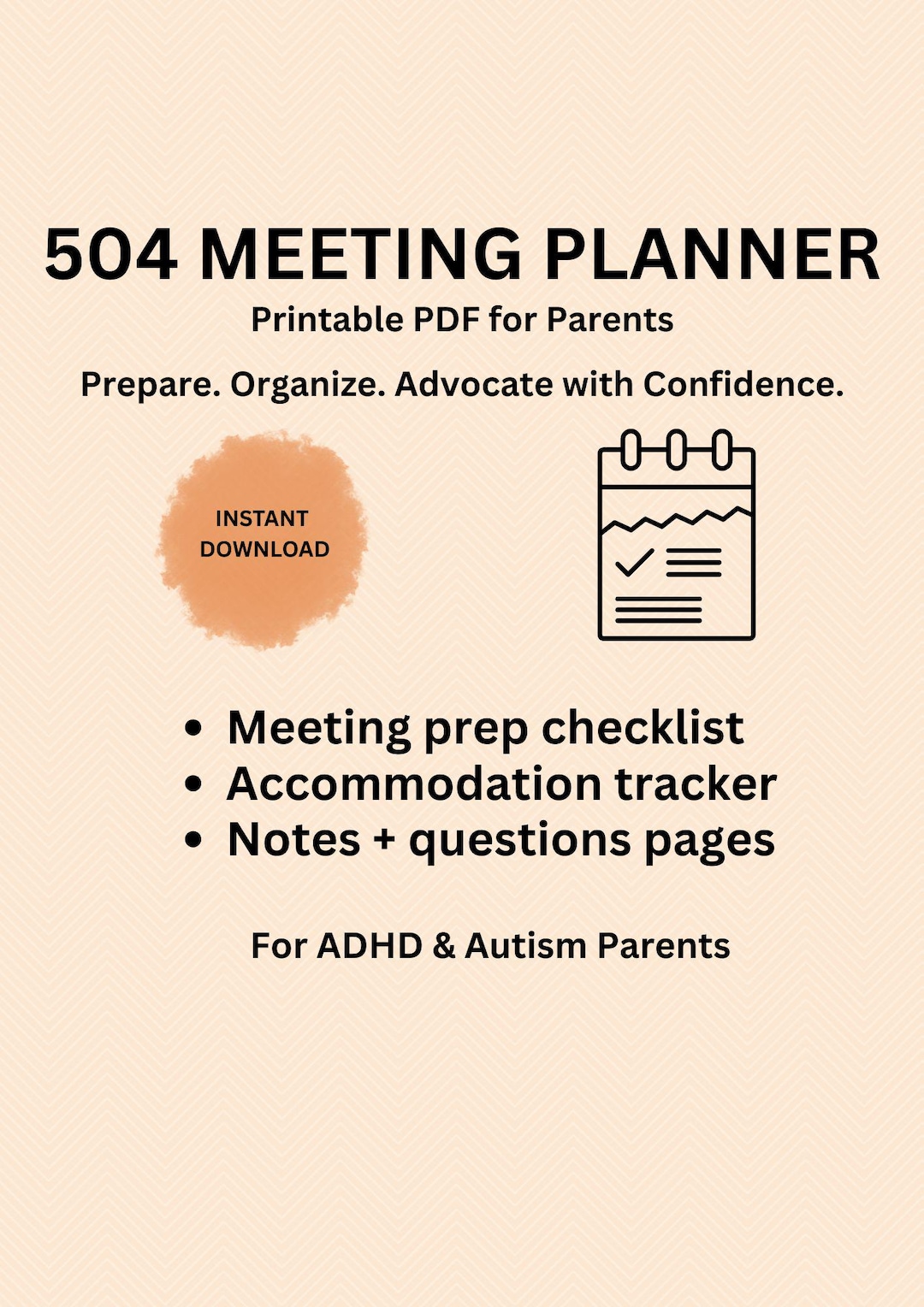 504 IEP Meeting Planner | Parent Organizer, Accommodation Tracker ...
