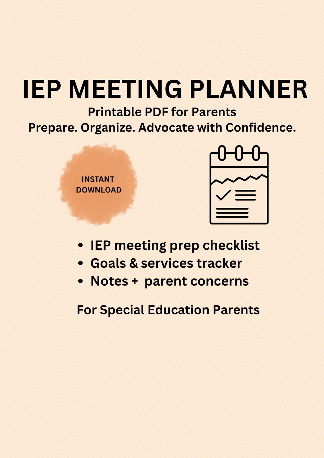 IEP Meeting Planner Printable PDF | Special Education Parent Organizer ...