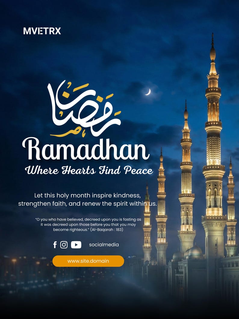 Ramadhan Mubarak Canva Template – Islamic Ramadan Instagram Posts ...